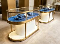 China Retail Jewelry Cabinet LED Lit Customizable Glass Showcase with Sliding Drawers for Jewelry Watch Display in Showroom for sale