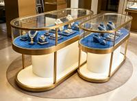 China Retail Jewelry Cabinet LED Lit Customizable Glass Showcase with Sliding Drawers for Jewelry Watch Display in Showroom for sale