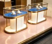 China Retail Jewelry Cabinet LED Lit Customizable Glass Showcase with Sliding Drawers for Jewelry Watch Display in Showroom for sale