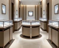 China Jewelry Store Retail Fixtures Modern LED Eco-Friendly Custom Glass Wooden Display Showcase Cabinets for Jewelry Shop Mall for sale