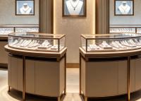 China Jewelry Store Retail Fixtures Modern LED Eco-Friendly Custom Glass Wooden Display Showcase Cabinets for Jewelry Shop Mall for sale