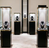 China Custom Luxury LED Lighting Spotlight Customizable Jewelry Showcase Display Counters Store Furniture for Luxury Shopping Malls for sale