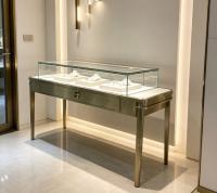 China Special High-end Jewelry Display Table with LED Lighting Modern Necklace Rings Showcases Design for sale