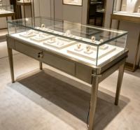 China Special High-end Jewelry Display Table with LED Lighting Modern Necklace Rings Showcases Design for sale