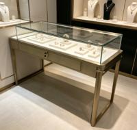China Special High-end Jewelry Display Table with LED Lighting Modern Necklace Rings Showcases Design for sale