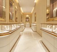 China Factory Retail Necklace Shop Design Glass Metal White Jewelry Display Show case with Led Light Counte for sale