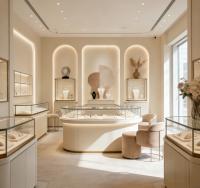 China Customized Modern Jewelry Shop Interior Design Jewelry Island Display Showcase for sale