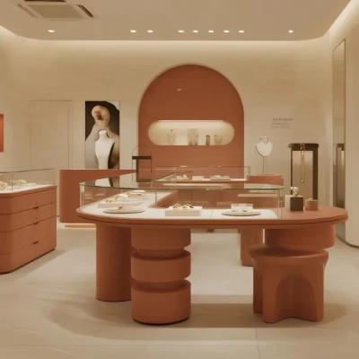 China Jewellery Shop Furniture Luxurious Showcase for Jewelry Diamond Glass Island Display Case for sale