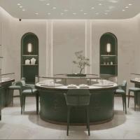 China Jewelry Shop Store Furniture Design Stainless Steel Wooden Jewelry Display Island Counter for sale
