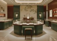 China Jewelry Shop Store Furniture Design Stainless Steel Wooden Jewelry Display Island Counter for sale