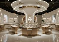 China Wooden Jewelry Store Glass and Wooden Island Display Case for Jewelry with LED for sale