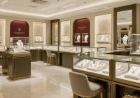 China Luxury Jewelry Shop Interior Design Stainless Steel Glass Display Island Cabinet for sale