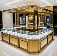 China Full Store Custom Jewelry Shop Interior Design Luxury Pillar Island Jewelry Display Cabinet Complete Set LED for Showroom for sale