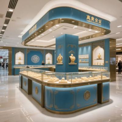 China Wholesale 3D Design Glass Jewelry Showcase with LED Lighting for Jewelry Shop for sale