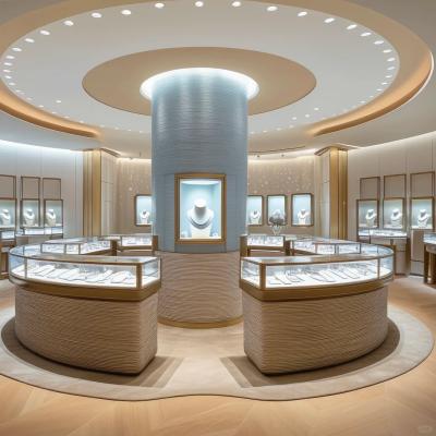 China Luxury Jewelry Shop Upright Showcase Glass Wooden Island Display Cabinet for Watch Store for sale