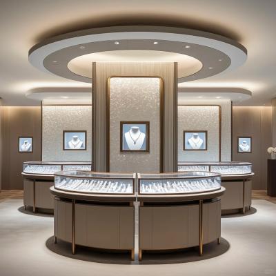 China Customizable Stylish Island Jewelry Showcase Wooden Jewelry Wall-mounted Cabinet for sale