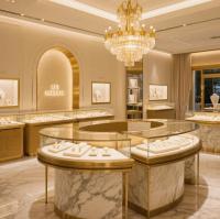 China Customized Luxury Wood and Glass Jewelry Island Display Showcase for Jewellery Shop for sale