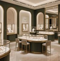 China High End Fashion Jewelry Watch Shop Decor Customized Plywood Island Display Showcase for sale