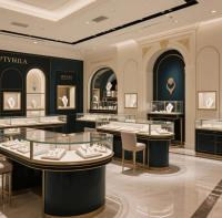 China High End Fashion Jewelry Watch Shop Decor Customized Plywood Island Display Showcase for sale