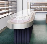 China Customizable LED Jewelry Display Case with Sleek Metal Finish & Soft Velvet Interior Luxury Commercial Mall Furniture for sale