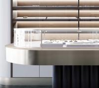 China Customizable LED Jewelry Display Case with Sleek Metal Finish & Soft Velvet Interior Luxury Commercial Mall Furniture for sale