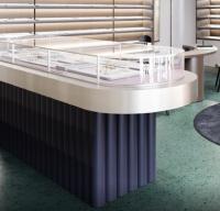 China Customizable LED Jewelry Display Case with Sleek Metal Finish & Soft Velvet Interior Luxury Commercial Mall Furniture for sale