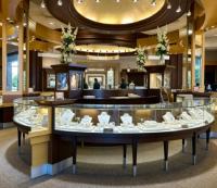 China Luxury Curved Jewelry Display Island, Premium Glass Jewelry Showcase for High-End Jewelry Stores for sale