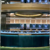 China Modern Solid Wood Jewelry Island Showcase with Glass Shelves for Jewelry Shop for sale