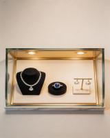 China Customizable Luxury Wooden Jewelry Display Cases, Equipped with LED Lighting, Eco-friendly and Durable for sale