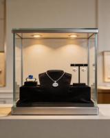 China Customizable Luxury Wooden Jewelry Display Cases, Equipped with LED Lighting, Eco-friendly and Durable for sale