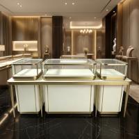 China Modern Luxury Platinum Modular Jewelry Display Set: Stylish Tempered Glass Display Cases for High-End Retail Jewelry Stores for sale