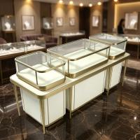 China Modern Luxury Platinum Modular Jewelry Display Set: Stylish Tempered Glass Display Cases for High-End Retail Jewelry Stores for sale