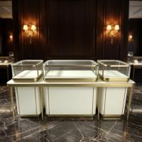 China Modern Luxury Platinum Modular Jewelry Display Set: Stylish Tempered Glass Display Cases for High-End Retail Jewelry Stores for sale