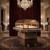 China European-Style Polygonal Jewelry Island Display Case High-End Vintage High-Transparency Glass Display Case Antique Display Stand for sale