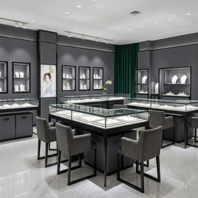 China Custom-designed Display Cases for High-end Jewelry Stores;minimalist,luxury-inspired Glass Island Display Cases;display Counters for sale