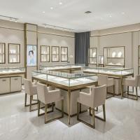China Custom-designed Display Cases for High-end Jewelry Stores;minimalist,luxury-inspired Glass Island Display Cases;display Counters for sale