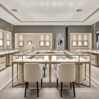 China Custom-designed Display Cases for High-end Jewelry Stores;minimalist,luxury-inspired Glass Island Display Cases;display Counters for sale