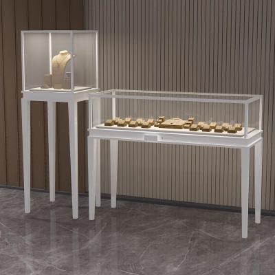 China Vintage Wall-Mounted Jewelry Display Cabinet | Minimalist Tall Glass Cabinet | Display Cabinet for Antiques, Bracelets, and Jade for sale