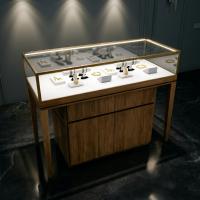 China Modern Minimalist Jewelry Counter with Storage Drawers and Tempered Glass Display Case; High-End Island Display Unit for sale