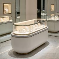 China Affordable Luxury Wooden Oval Glass Jewelry Display Cabinet, Jewelry Display Case, Watch Display Case, Jewelry showcase for sale