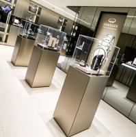 China Modern Champagne Gold Watch & Jewelry Store Interior Design, Complete Turnkey Fixture Package with Modular Pedestal Showcase for sale