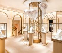 China French Style Luxury Champagne Gold Aluminium Eco-Friendly Jewelry Store Interior Design Complete Turnkey Fixture Package Central for sale