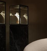 China Italian Minimalist Dark Luxury Jewelry Display Case & VIP Lounge Set with LED Lighting High-End Custom Design for Showroom Use for sale
