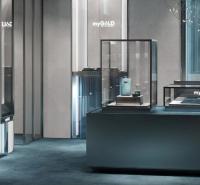 China High Quality Modern Jewelry & Watch Display Cases with LED Lighting Durable Tall Podium & Island Cabinet Combination for sale