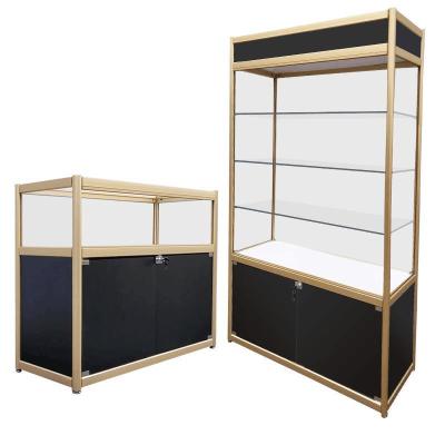 China Glass Jewelry Cabinet Upright Display Case for Retail Shop Lockable LED Light Jewellery Shop Showcase for sale