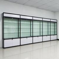 China Glass Jewelry Cabinet Upright Display Case for Retail Shop Lockable LED Light Jewellery Shop Showcase for sale