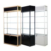 China Glass Jewelry Cabinet Upright Display Case for Retail Shop Lockable LED Light Jewellery Shop Showcase for sale