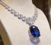China Luxury Glass Jewelry Display Case Gold Frame LED Illuminated Showcase for High-End Sapphire Diamond Showroom Retail Store for sale