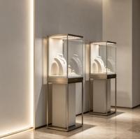 China Wooden Round Jewelry showcase Slide Out Deck Jewelry Display Counter Jewellery Display Cabinet Kiosk for sale