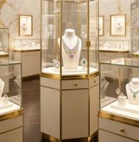 China Wooden Round Jewelry showcase Slide Out Deck Jewelry Display Counter Jewellery Display Cabinet Kiosk for sale